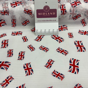 White Union Jack table runner Jubilee bunting coronation fabric 150cm