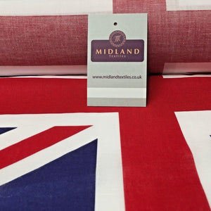 6 Union Jack Flags 100% Cotton Printed Panel craft Fabric MH926 Mtex