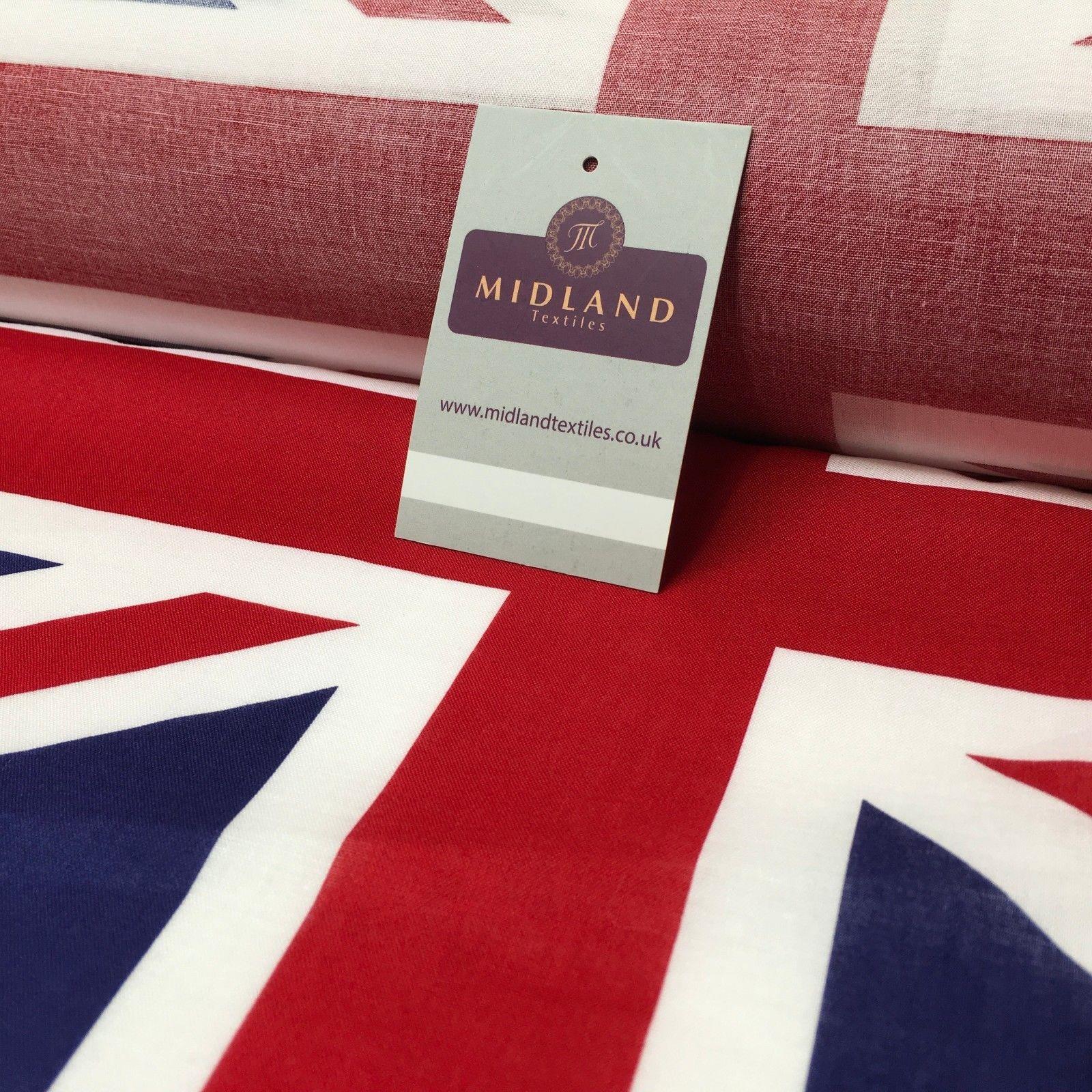 6 Union Jack Flags 100% Cotton Printed Panel craft Fabric MH926 Mtex ...