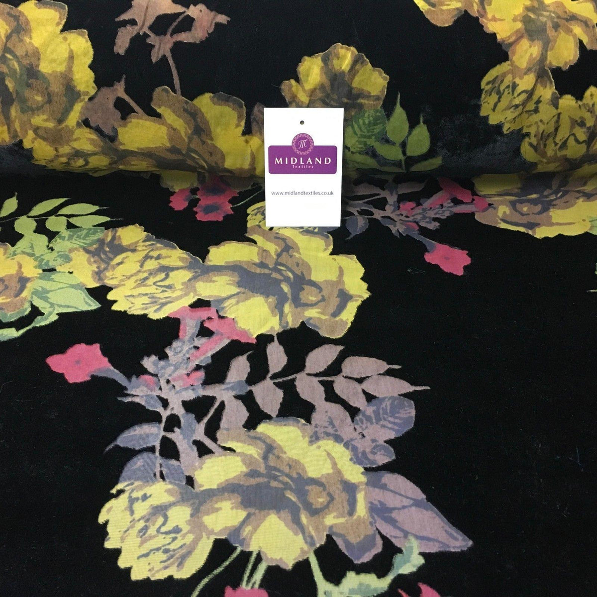 Lightweight Floral Velvet chiffon burnout Devore dress Fabric 50" Wide ...