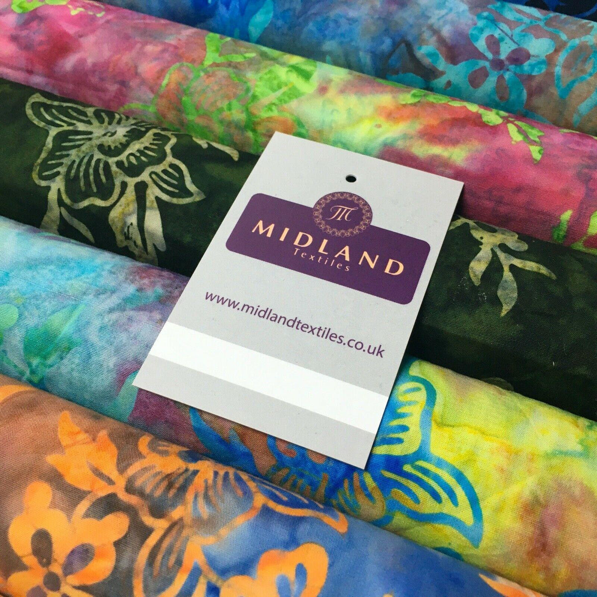 Floral Bali Batik Stamp Dyed Craft Cotton Fabric 110 cm MK1277 Mtex ...