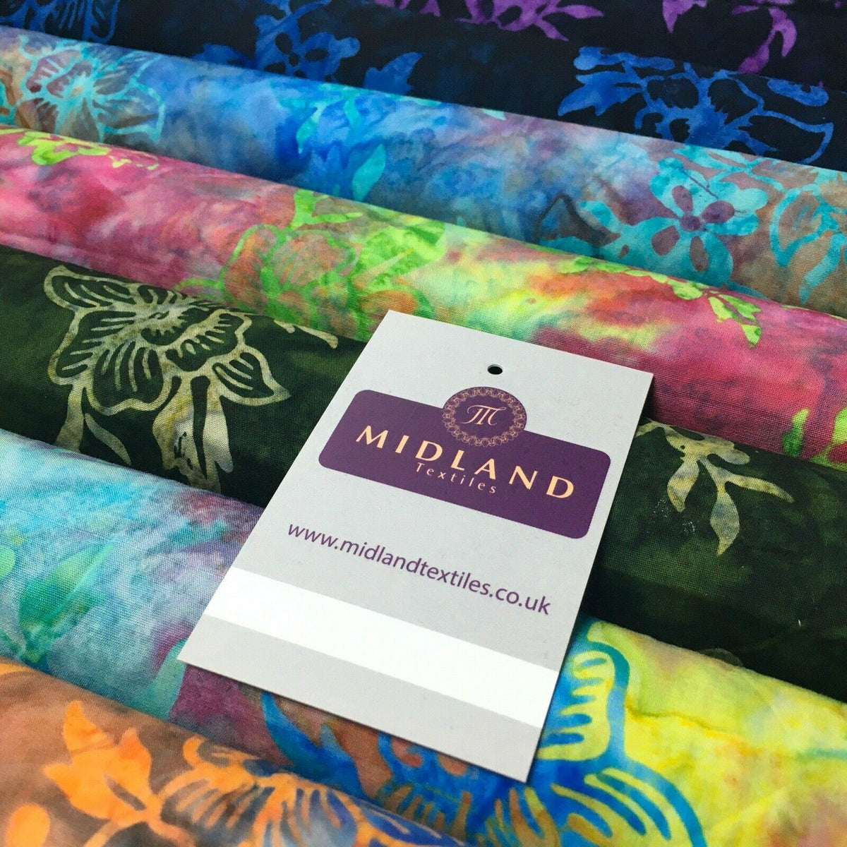 Floral Bali Batik Stamp Dyed Craft Cotton Fabric 110 cm MK1277 Mtex ...